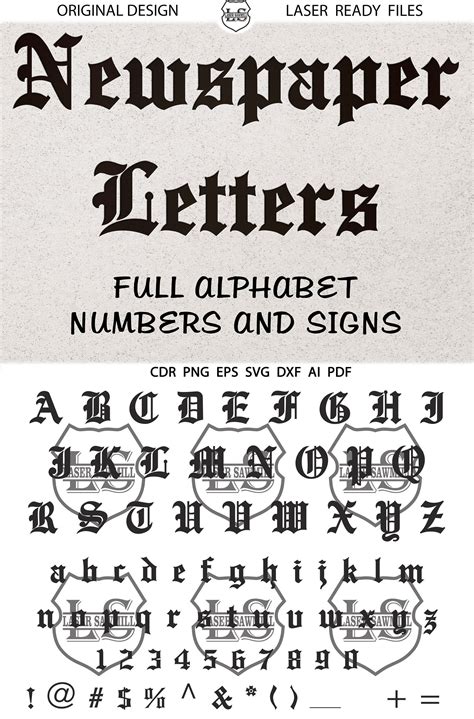 Newspaper Font Alphabet All Letters Newspaper Alphabet Different Font