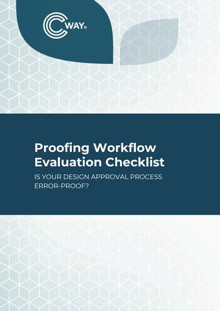 Proofing Workflow Evaluation Checklist Cway Pdf