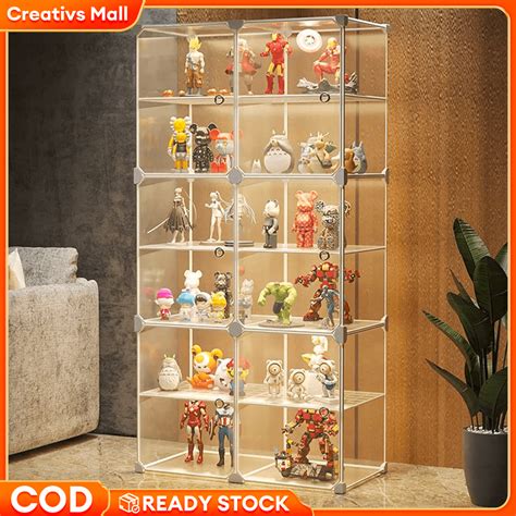 Display Cabinet Shelf Model Toy Transparent Plastic Showcase Gundam Lego Home Storage Cabinet
