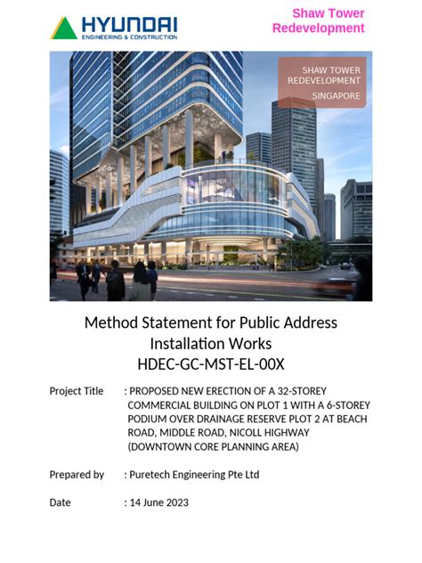 Hdec Gc Mst El 00x Method Statement Public Address System Installation Work Pdf