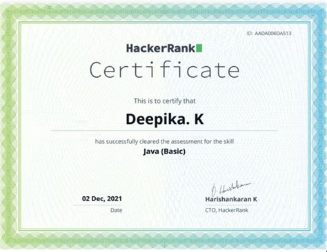 Deepika Kannan On Linkedin Hackerrankcertified