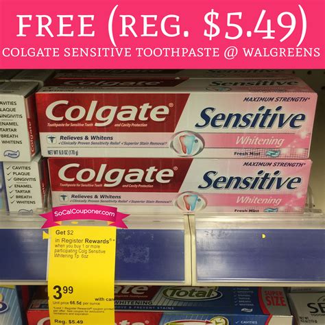 Free Regular 549 Colgate Sensitive Toothpaste Walgreens Deal Hunting Babe