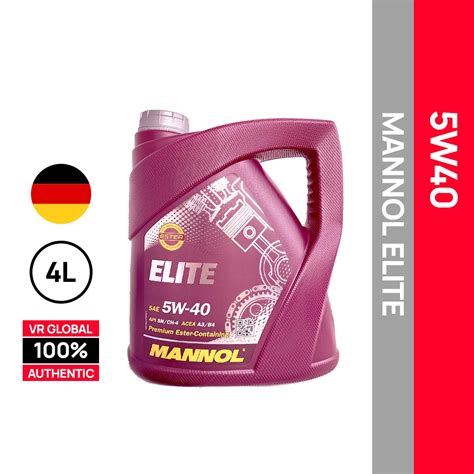 MANNOL ELITE 5W40 7903 FULL SYNTHETIC ENGINE OIL GERMANY 4L | Shopee ...