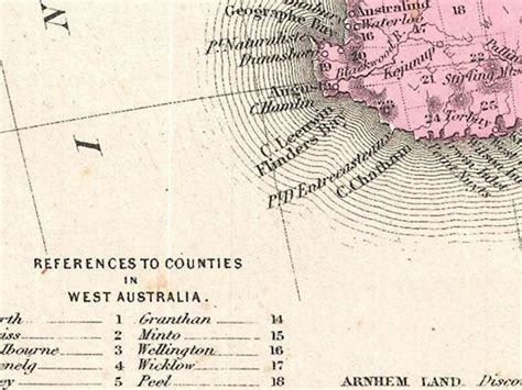 Map Of Australia Vintage Australia Map Frameable Old Etsy