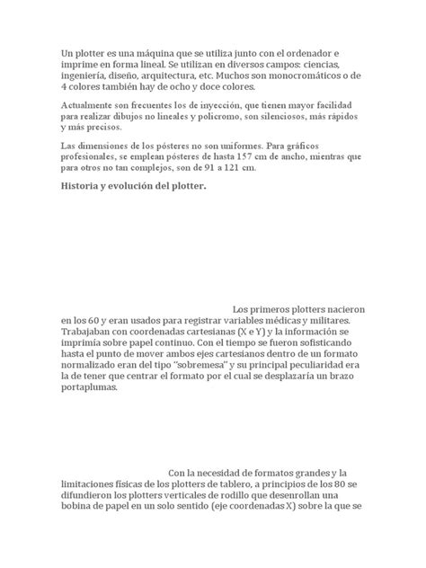 Plotter Historia Y Evolucion Descargar Gratis Pdf Impresora Computación Bienes