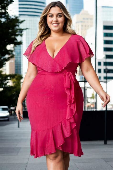 Rylee Plus Size Sexy Hot Pink Bodycon Dress Hello Curve