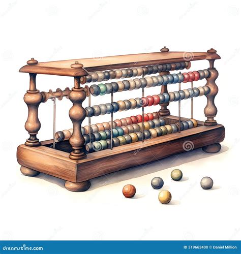 Chinese Abacus An Early Counting Device Used For Calculations Illustration