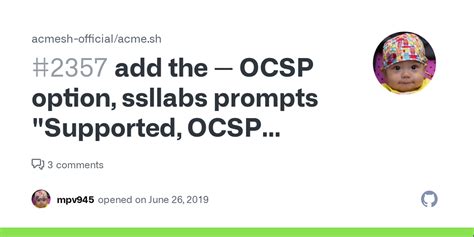 add the ocsp option ssllabs prompts supported ocsp response not