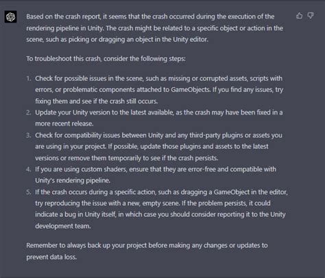 using gpt4 to explain my crash report r unity3d
