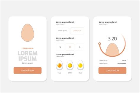 Premium Vector Vector App Design For Cooking Eggs With Timer And Eggs Types