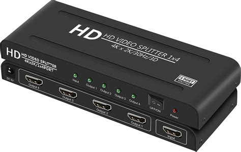 Linseek 4k Hdmi Splitter 1 In 4 Out 4 Port Powered Hdmi