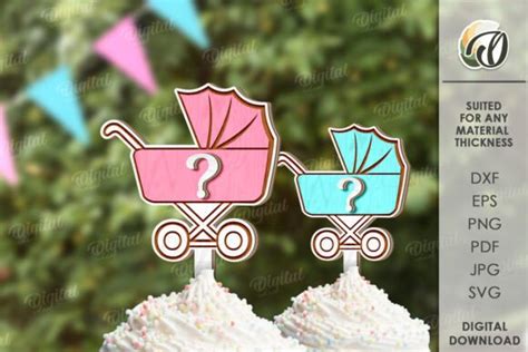 3d Gender Reveal Cake Topper Laser Cut · Creative Fabrica