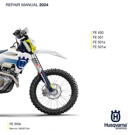Husqvarna Fe 450 501 501s 501w Workshop Manual 2024 Husqvarna