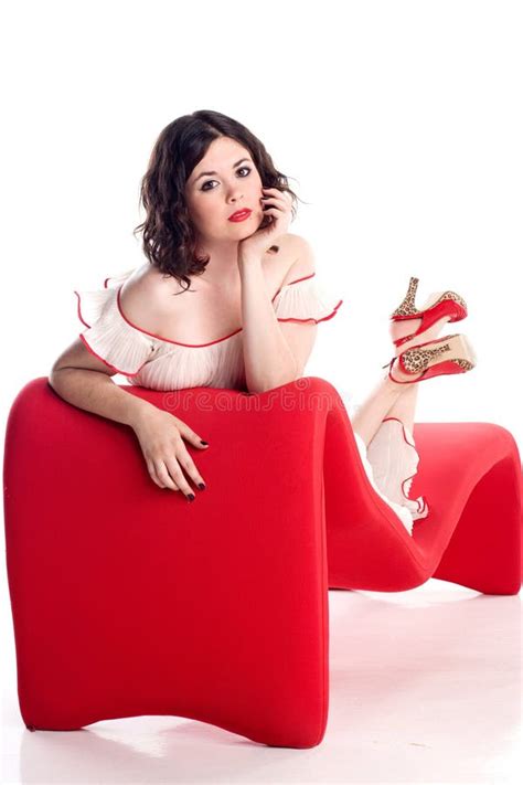 Cute Girl Pin Up Pose Sheer Dress Stock Photos Free Royalty Free