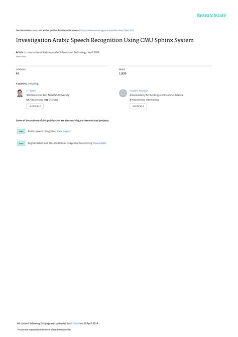 investigation arabic speech recognition using cmu see discussions