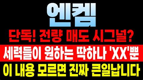 엔켐 주가전망 단독속보 전량 매도 시그널 세력들이 원하는 딱 하나는 Xx뿐입니다 이내용 모르면 진짜 큰일납니다