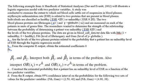 The Following Example From A Handbook Of Statistical Chegg