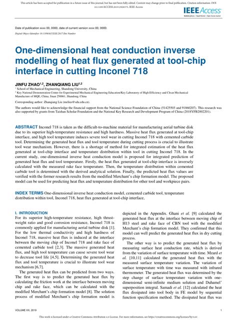 Pdf One Dimensional Heat Conduction Inverse Modelling Of Heat Flux