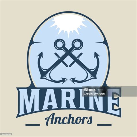 앵커 해상 엠블럼 로고 벡터 빈티지 그림 템플릿 아이콘 그래픽 디자인 해양 해군 기호 또는 여행 비즈니스 또는 운송 또는 복고풍 배지 타이포그래피가 있는 군사 개념에 대한