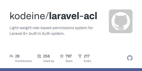 Github Kodeinelaravel Acl Light Weight Role Based Permissions