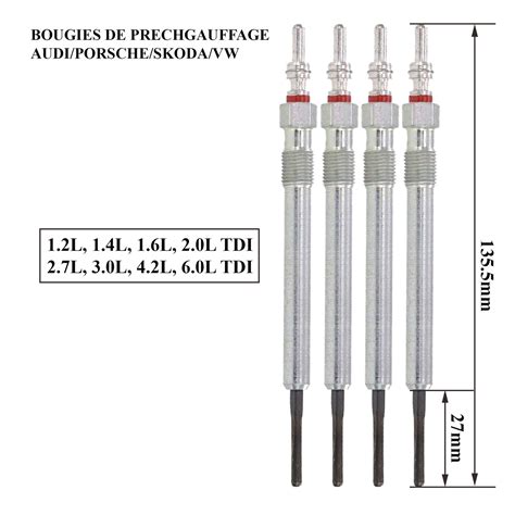 Bougie De Prechauffage Pour Audi A4 A5 A6 A8 Tt Q3 Q5 Q7 Sq7 20 27 3