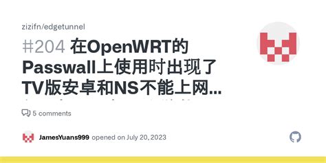 在openwrt的passwall上使用时出现了tv版安卓和ns不能上网，但手机、平板和电脑能正常使用的问题 · Issue 204