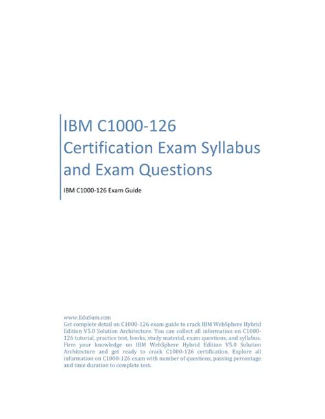 Ppt Ibm C1000 126 Certification Exam Syllabus And Exam Questions Powerpoint Presentation Id
