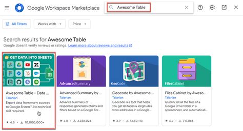Install Awesome Table Connectors Awesome Table Connectors Documentation