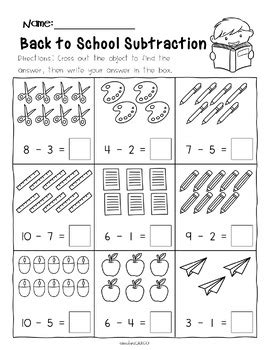 Subtraction With Pictures Back To Babe Theme Numbers To
