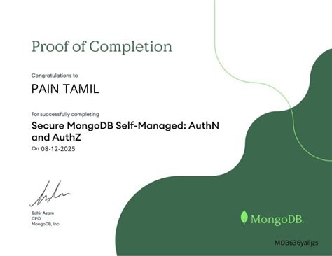Thats Fantastic—congratulations On Completing Your Mongodb Certificate