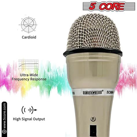 Dropship 5 Core Microphone Wired Karaoke Dynamic Vocal Handheld Mic Cardioid Unidirectional