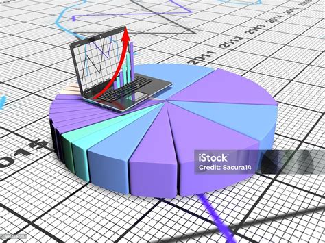 비즈니스 또는 이익 성장 바 그래프 3d 렌더링 노트북 Cpu에 대한 스톡 사진 및 기타 이미지 Cpu 그래프 금속 Istock