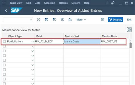 How To Define Metric In SAP