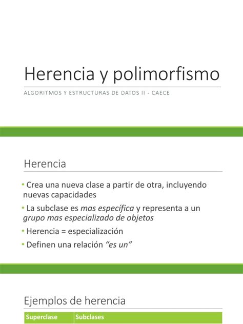 Clase 3 Herencia Y Polimorfismo Pdf Herencia Programación