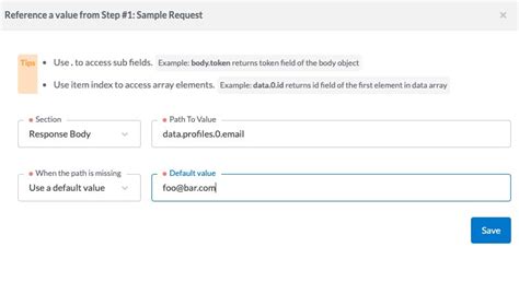Extract Values From One Step Embed Them In Other Steps