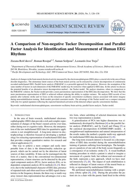 Pdf A Comparison Of Non Negative Tucker Decomposition And Parallel Factor Analysis For