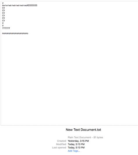filesystem file modify date is not updated in finder file properties