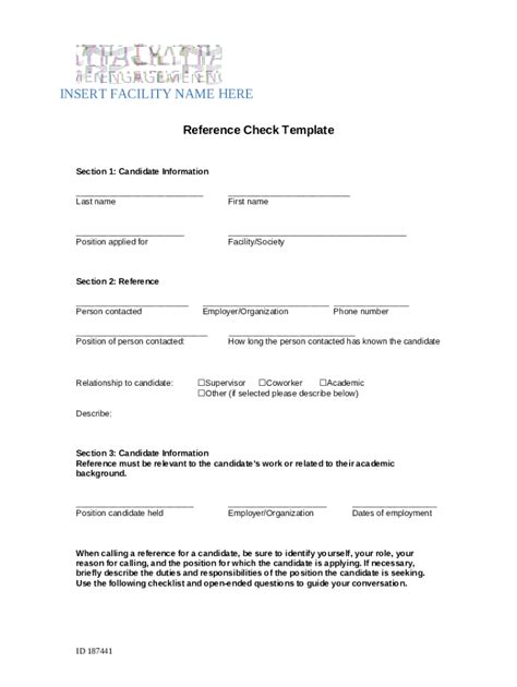 Sample Reference Check Questions And Answers Doc Template PdfFiller