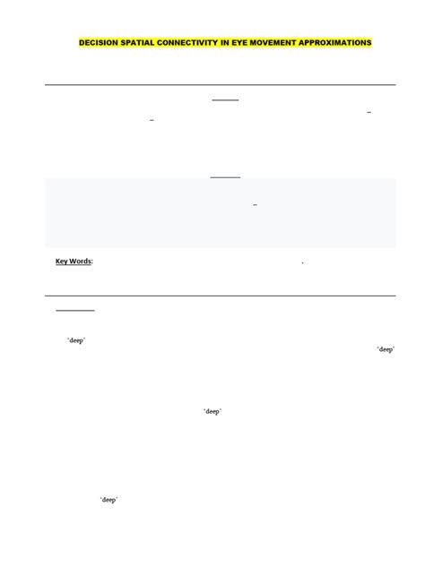 decision spatial connectivity in eye movement approximations pdf