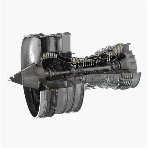 Turbofan Aircraft Engine Sectioned Max