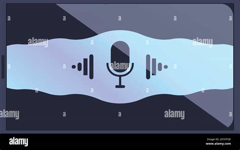 Illustration Of A Colorful Voice Recognition Interface With A Central Microphone Icon Stock