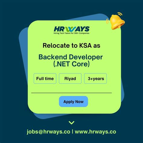 backenddeveloper dotnetcore softwarejobs saudiarabiahiring maria