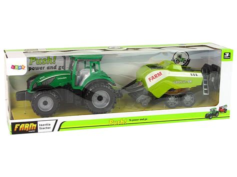 Green Agricultural Tractor Seeder Friction Drive Toys Tractors
