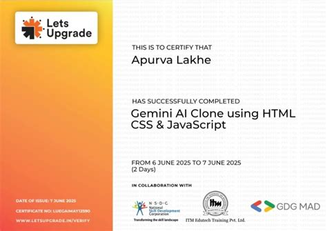 🚀 Excited To Share That Ive Successfully Completed The “gemini Ai Clone Using Html Css