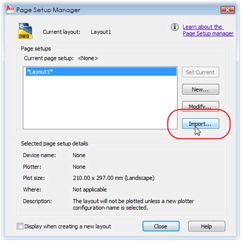 How To Import AutoCAD Page Setups