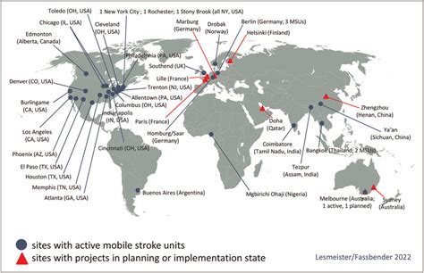 World Map Of Mobile Stroke Unit Projects [28 Andand ] Download Scientific Diagram