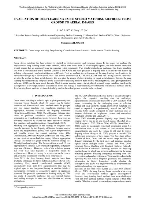 pdf evaluation of deep learning based stereo matching methods from