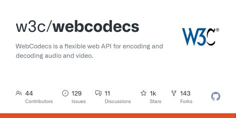 Github W3cwebcodecs Webcodecs Is A Flexible Web Api For Encoding And Decoding Audio And Video