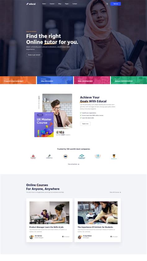 Educal Online Course And Education React Nextjs Template Stylelib