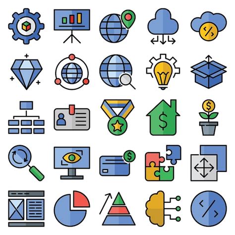 Premium Vector Business Developments Linear Color Icons Set